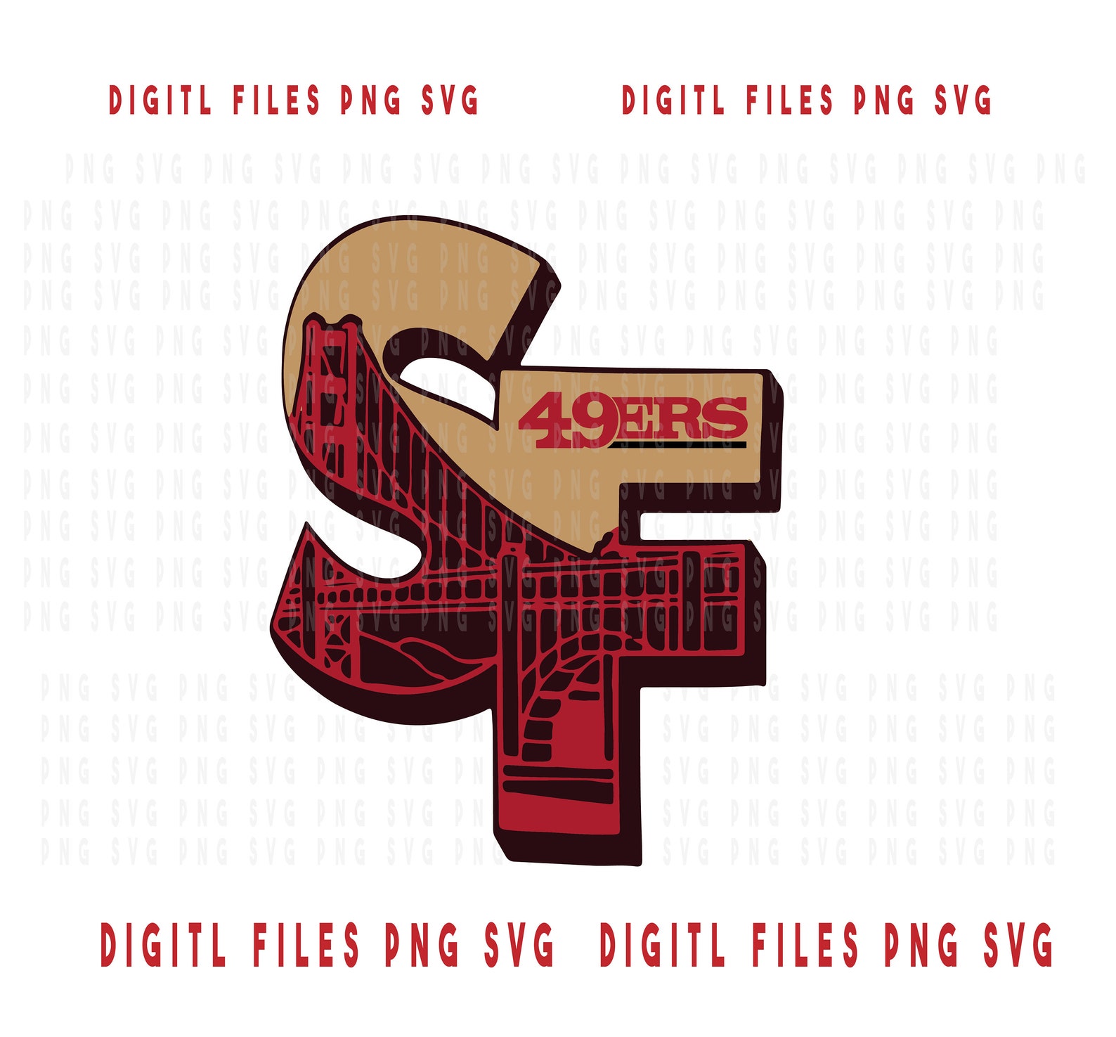 Forty Niners Creative Logo Digital Image PNG SVG San Fransisco Football ...