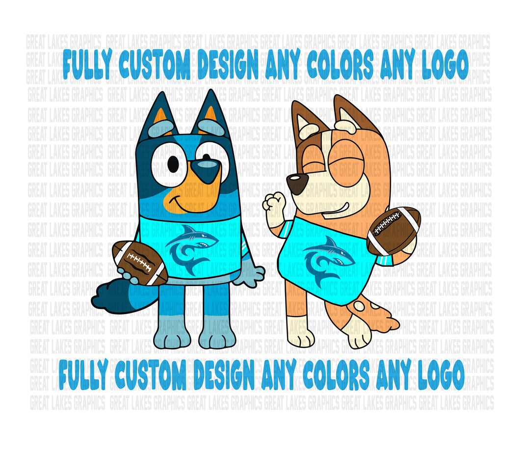 Bluey Football Fully Customizable to Any Look Jerseys Logo Digital File ...
