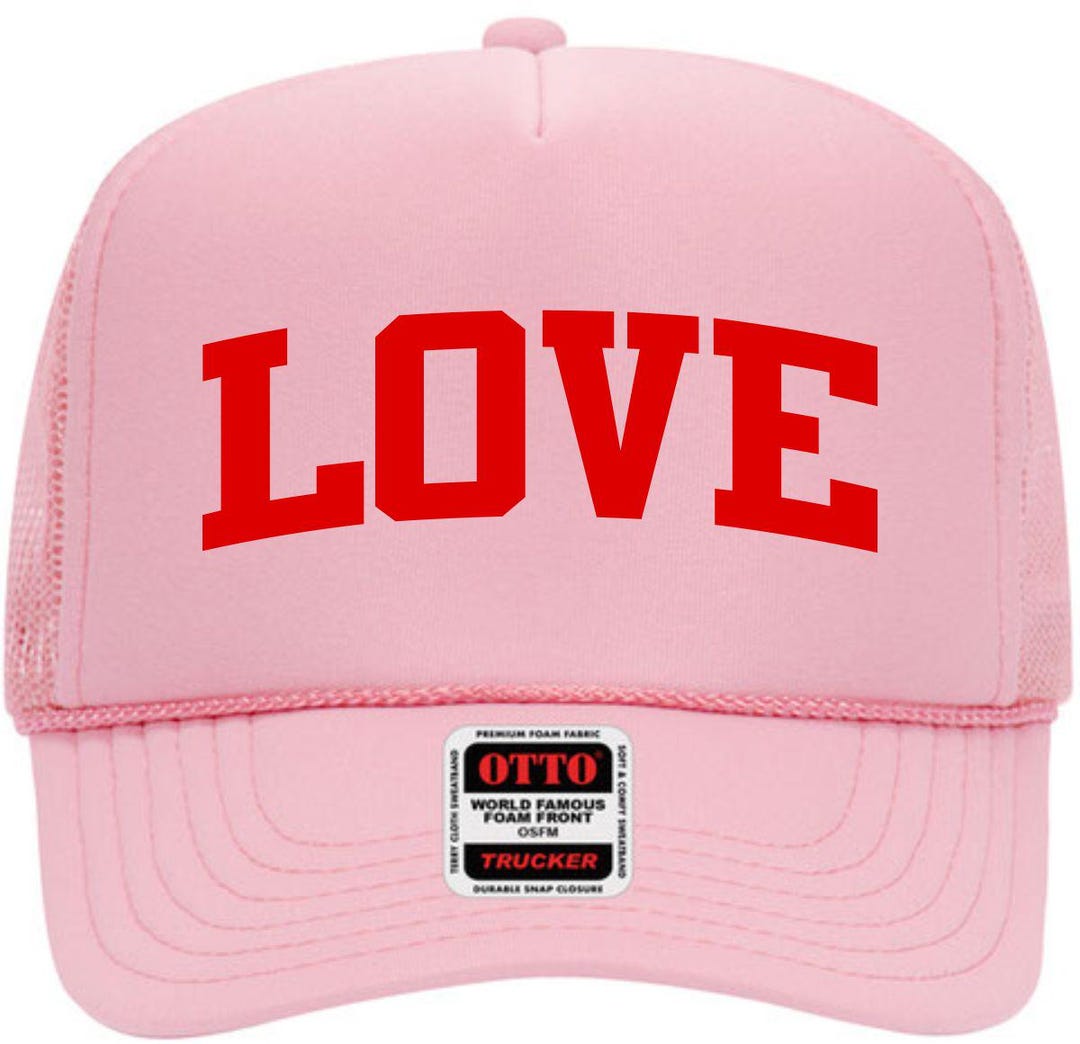 LOVE - Embroidered Foam Trucker Hat, Otto Cap, Valentine's Day ...