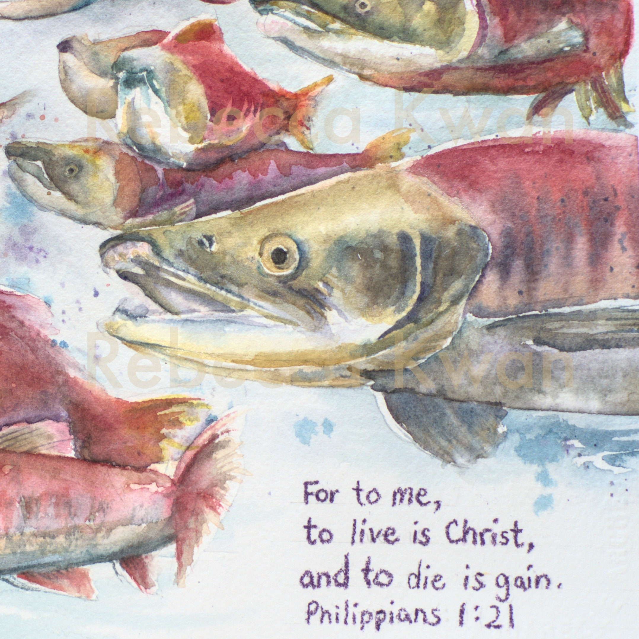 Salmon Run/ 8.5X11 / Print/ Wall Art / Decor / Gift / Inspiring ...