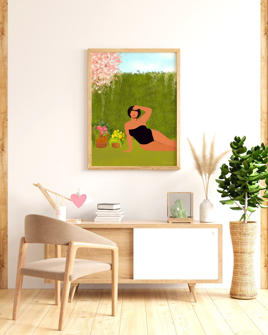 Printable Woman Flower Art Woman Digital Art Print - Etsy