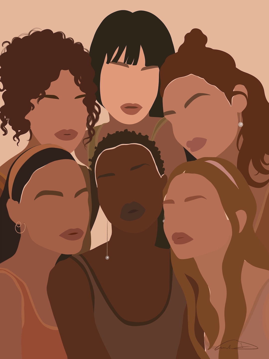 Faceless Minimalist Woman Wall Art, Digital Art Print - Etsy