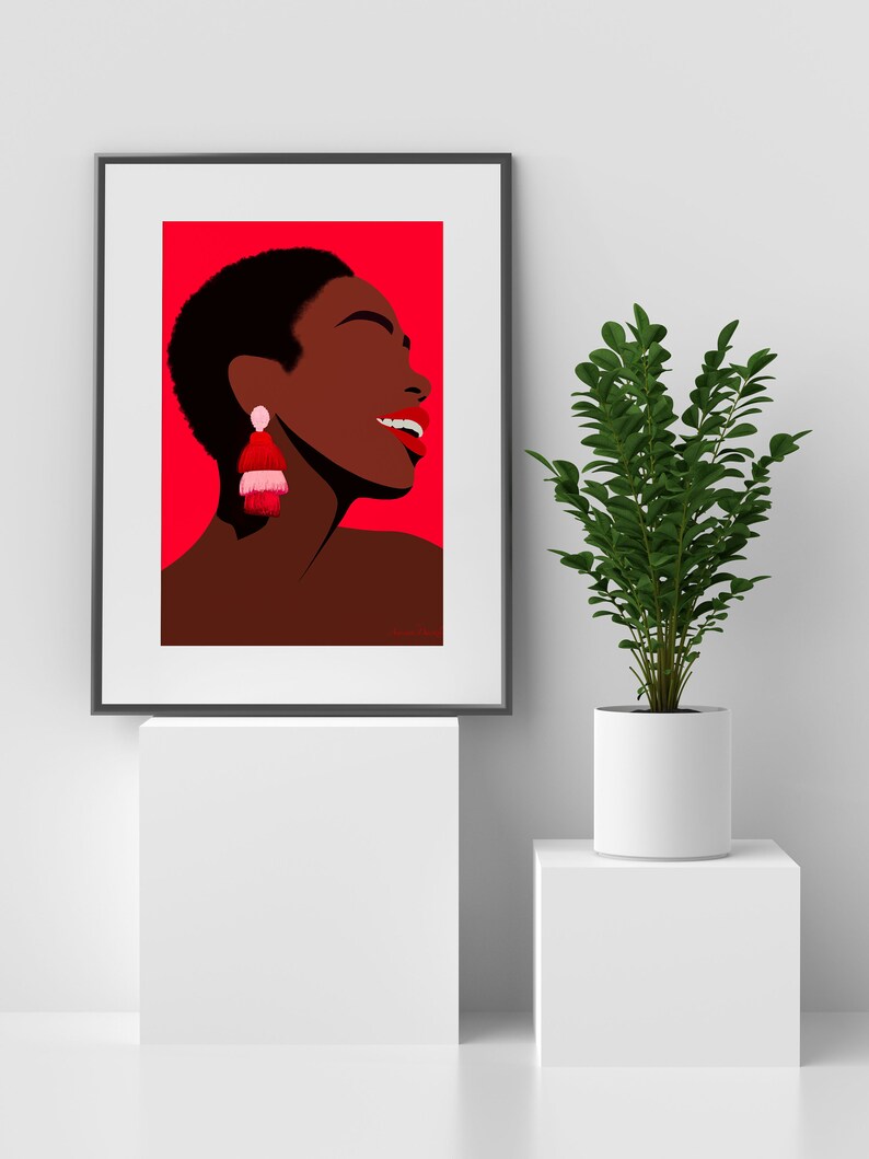 Black Woman Printable Black Digital Print Fashion Print | Etsy