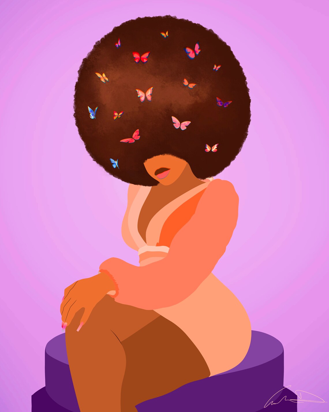 Butterfly Babe Digital Art Print Etsy