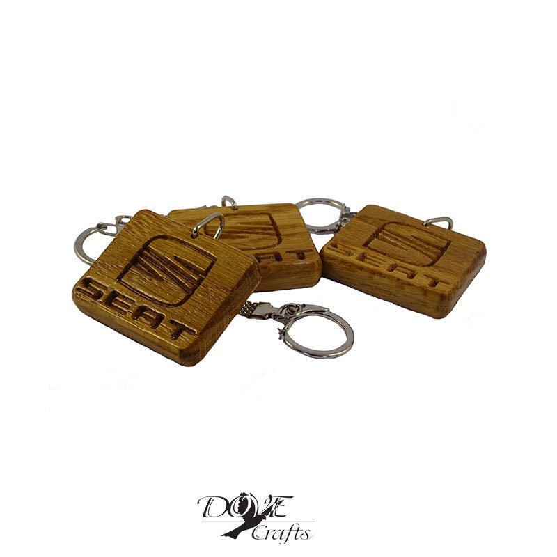 Wooden Car Logo Keyring
