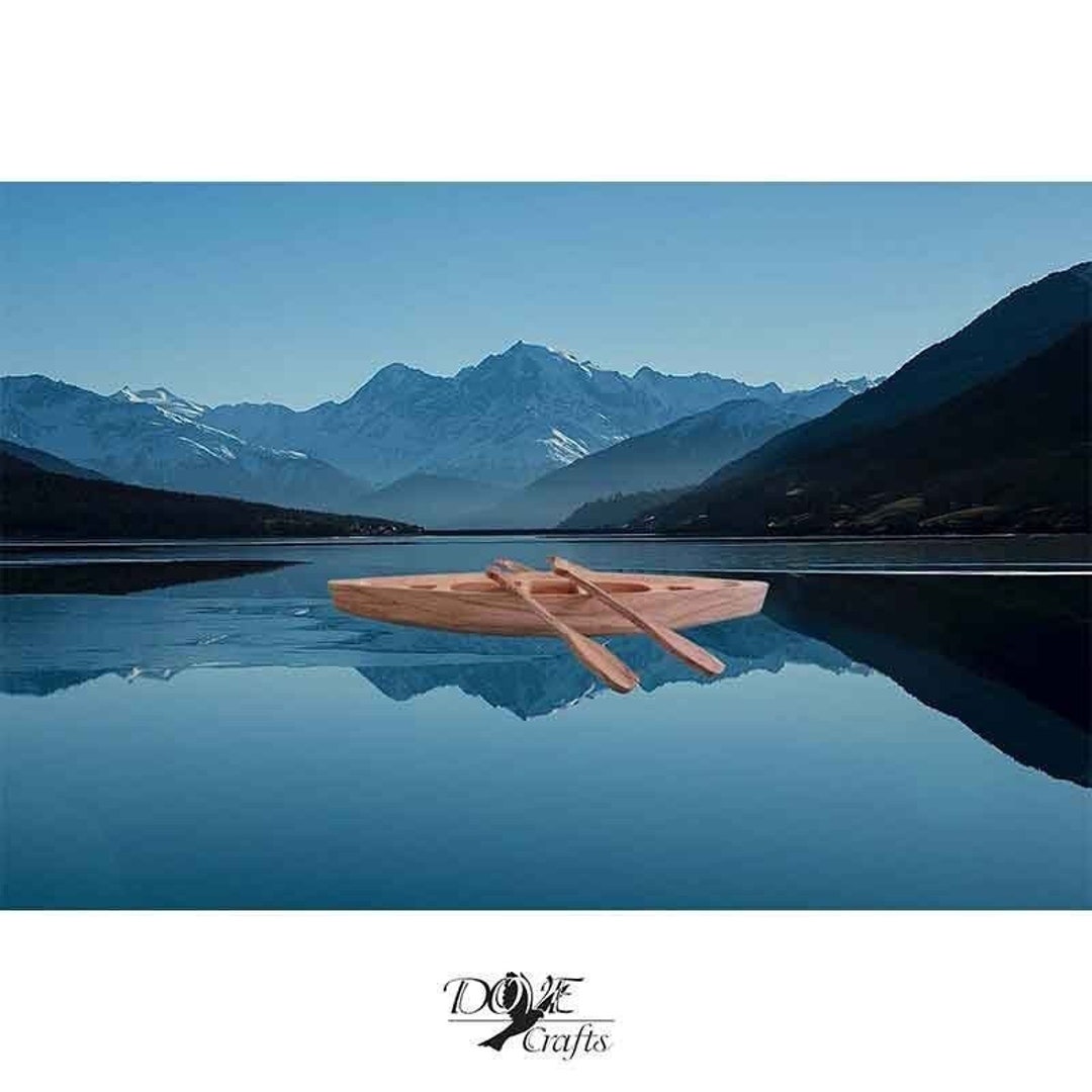 The Smallest Wooden Canoe Boat 2 or 4 Seaters, Oak Wood miniature, Hand ...