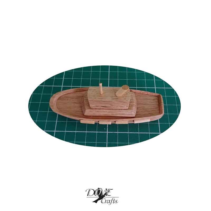 The Smallest wooden, Tug Boat, Oak wood (Miniature), Hand Crafted