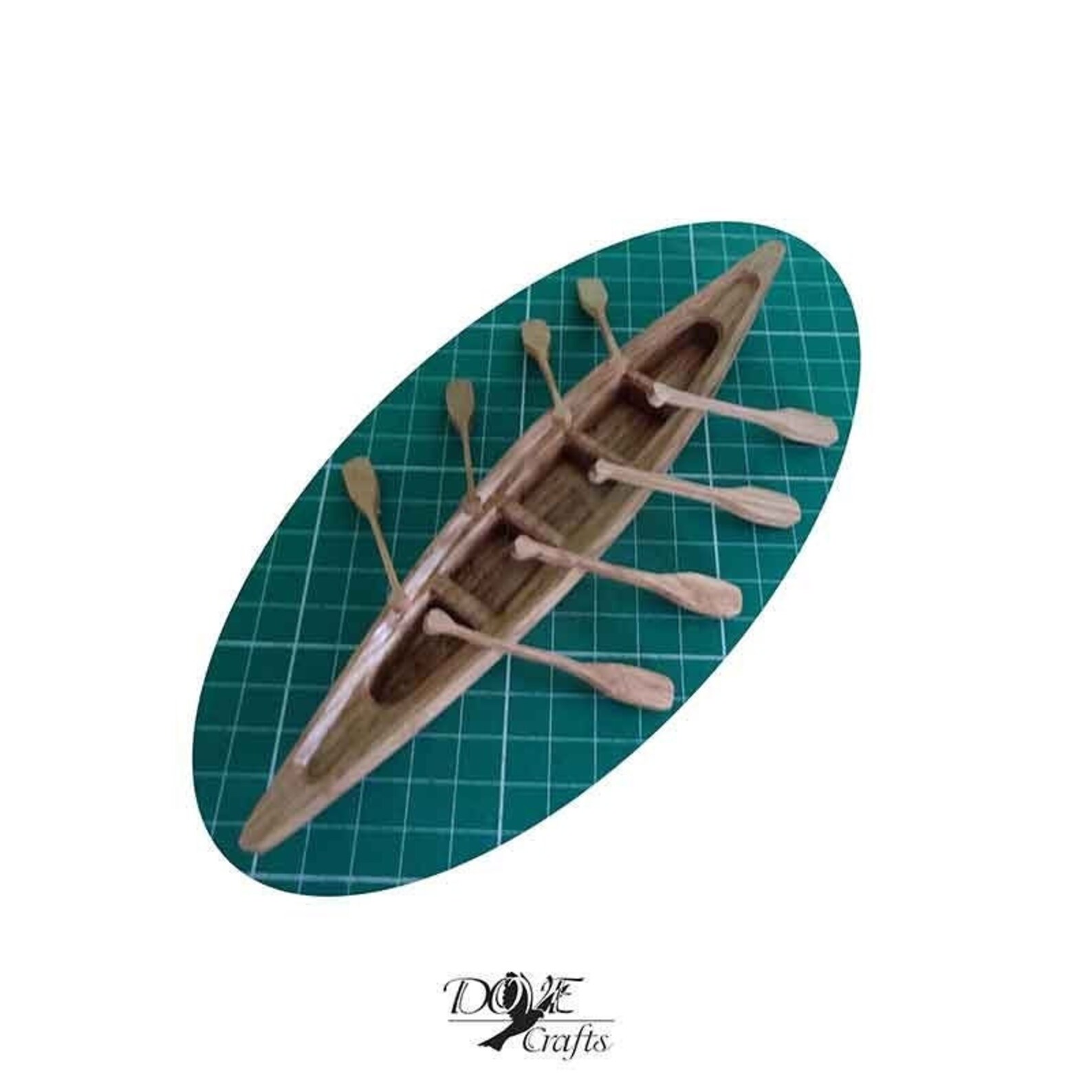 The Smallest Wooden Canoe Boat 2 or 4 Seaters, Oak Wood (miniature ...