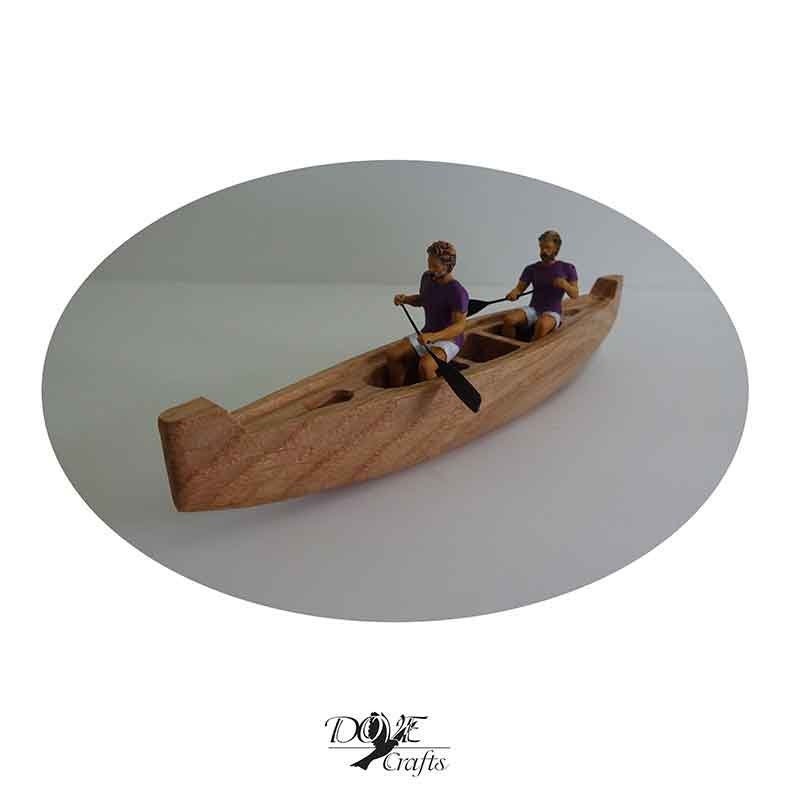 Canoe Boat 2 or 4 seaters, with special carving, Oak wood (Miniature ...