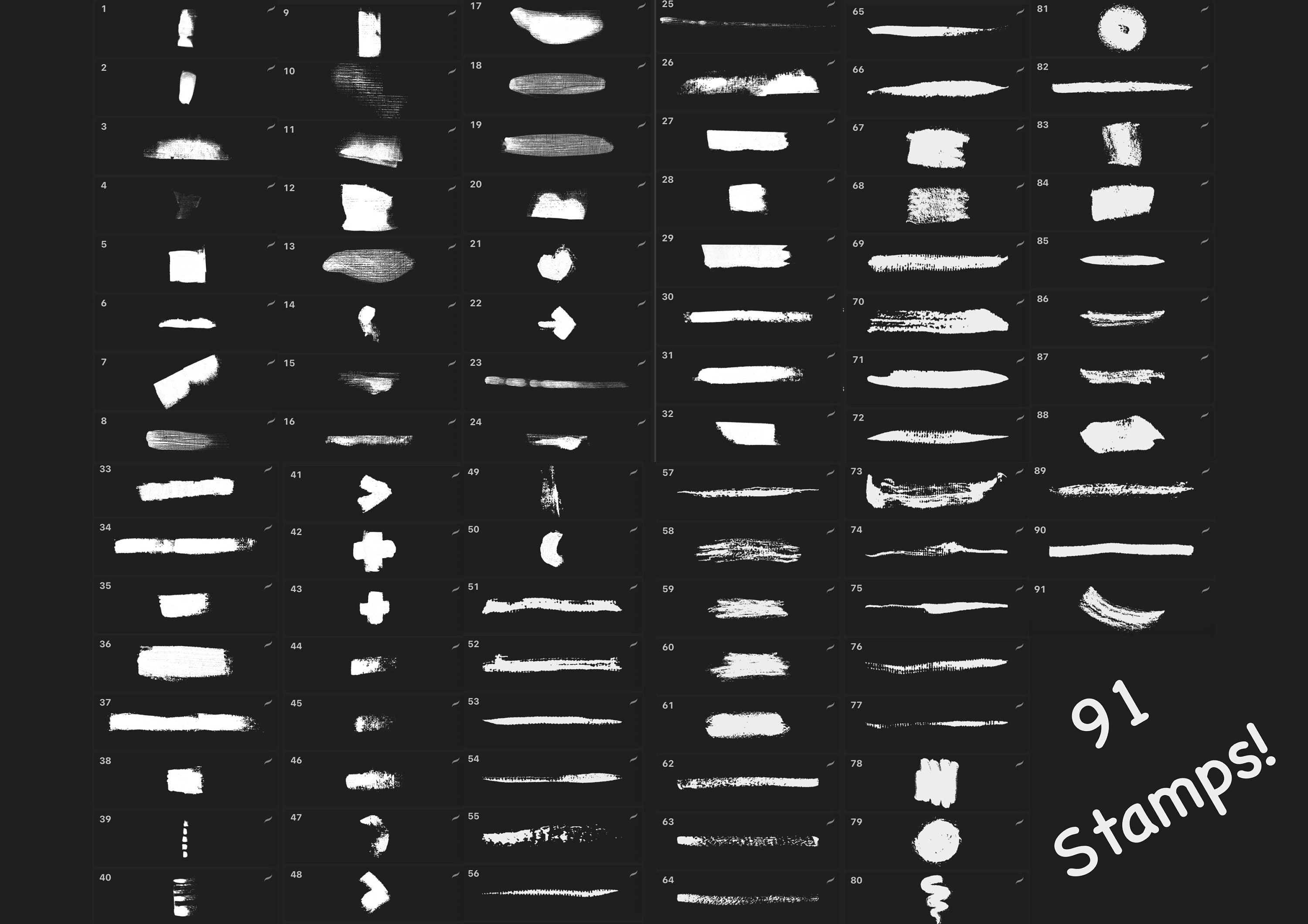 Mark Making Stroke Stamps for Procreate - Etsy