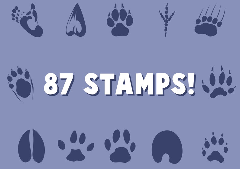 Animal Footprint Stamps for Procreate - Etsy
