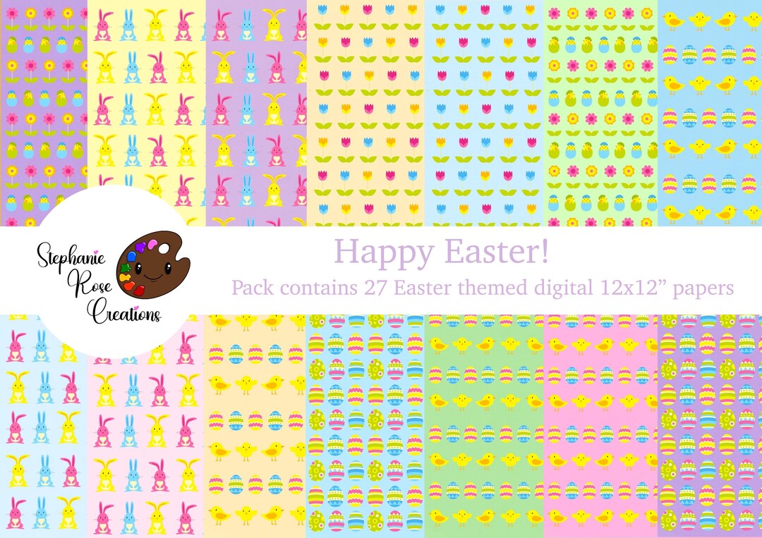 Easter Themed Digital Paper - Etsy