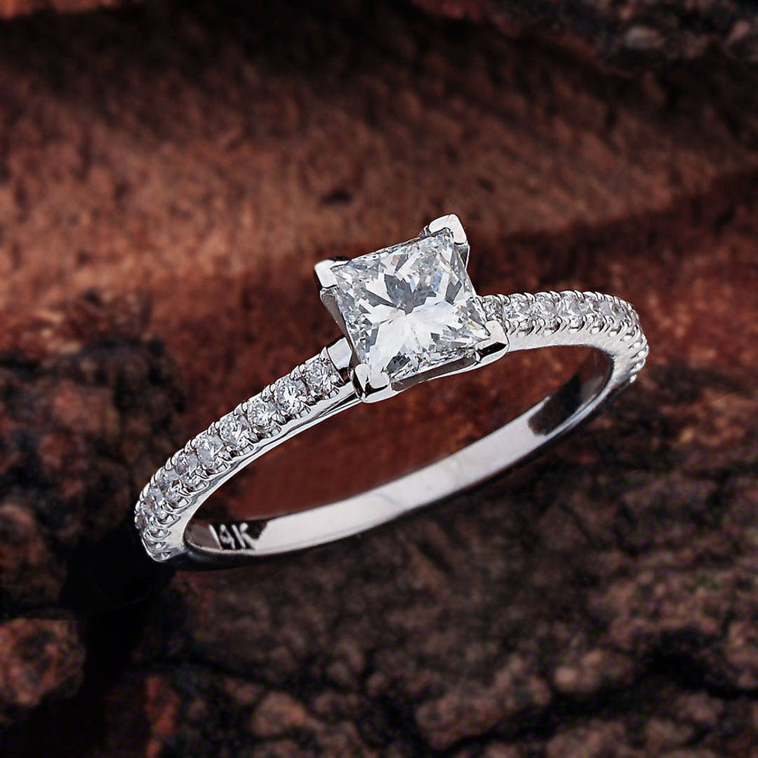 Princess Cut Diamond Engagement Ring, Princess Engagement Ring ...