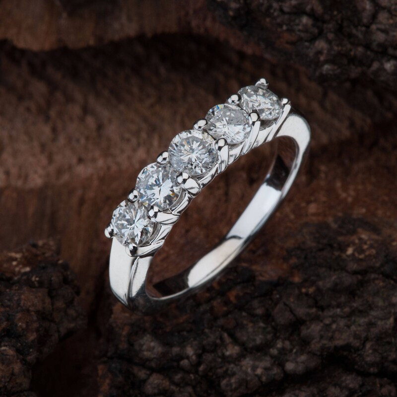 5 Diamond Ring - Etsy