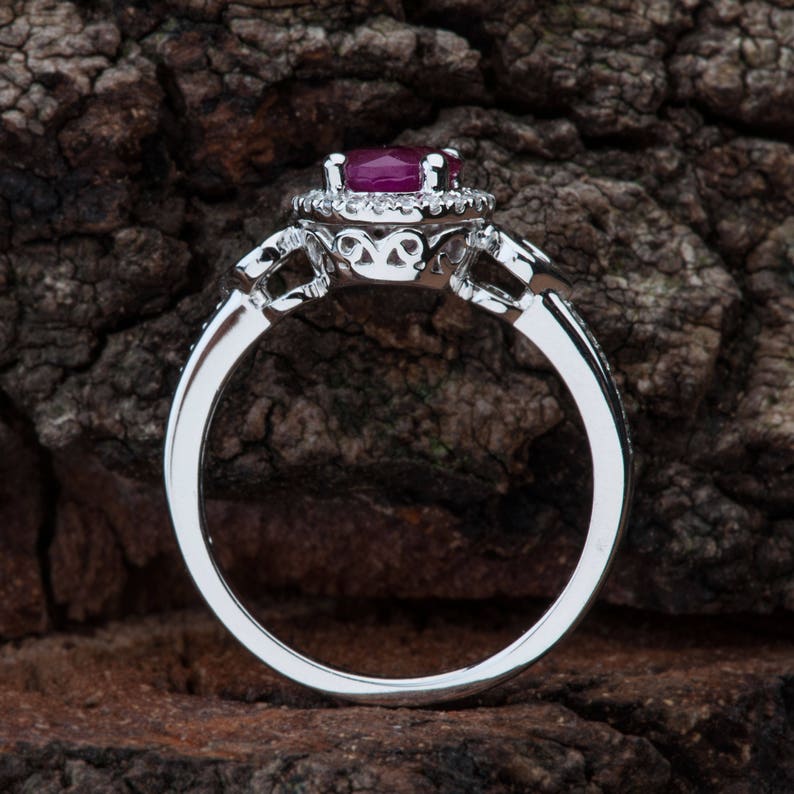 Ruby Engagement Ring Lab-grown Ruby Engagement Ring Ruby - Etsy