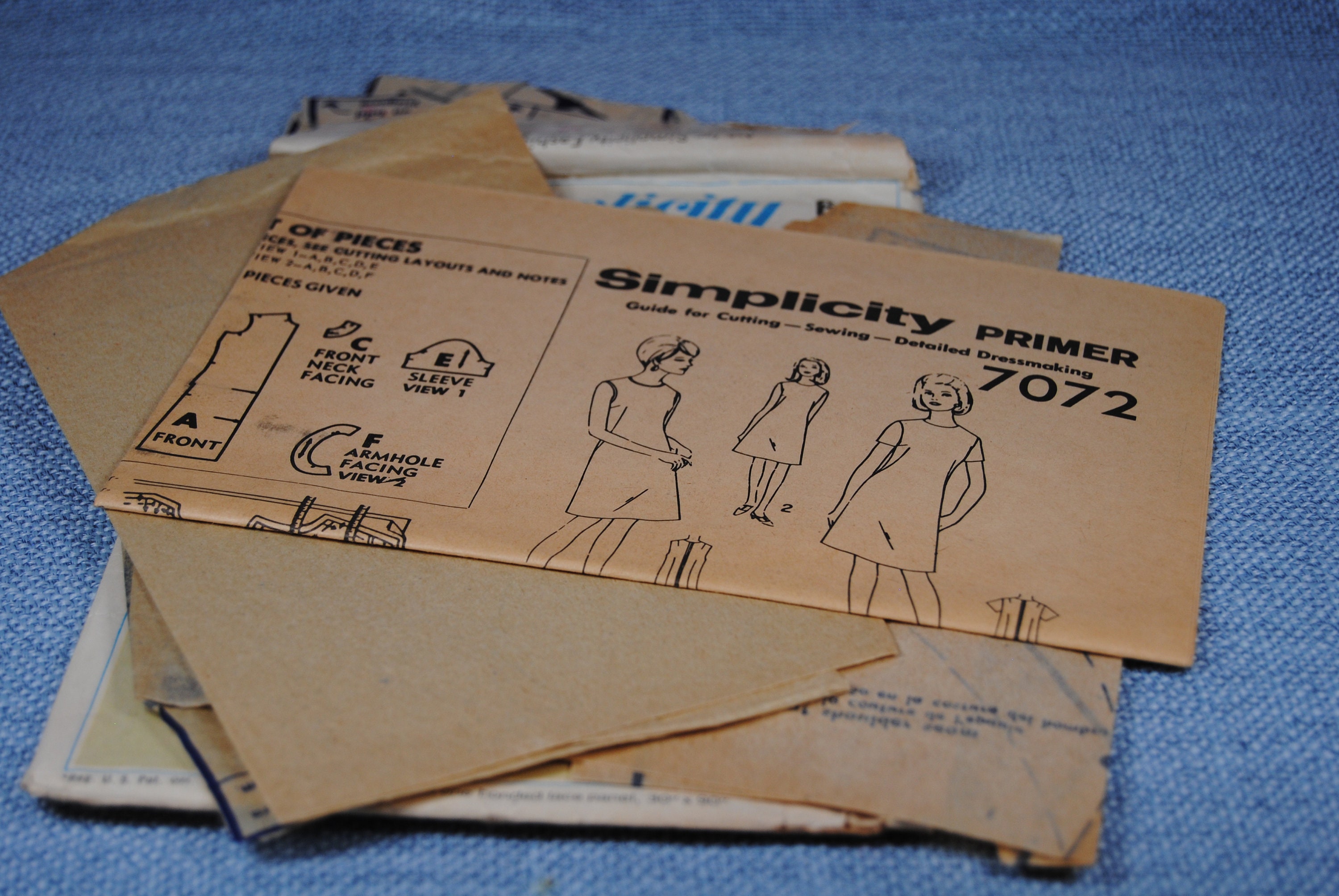 1967 Simplicity 7072 - Vintage Sewing Pattern - A Line Dress - One ...
