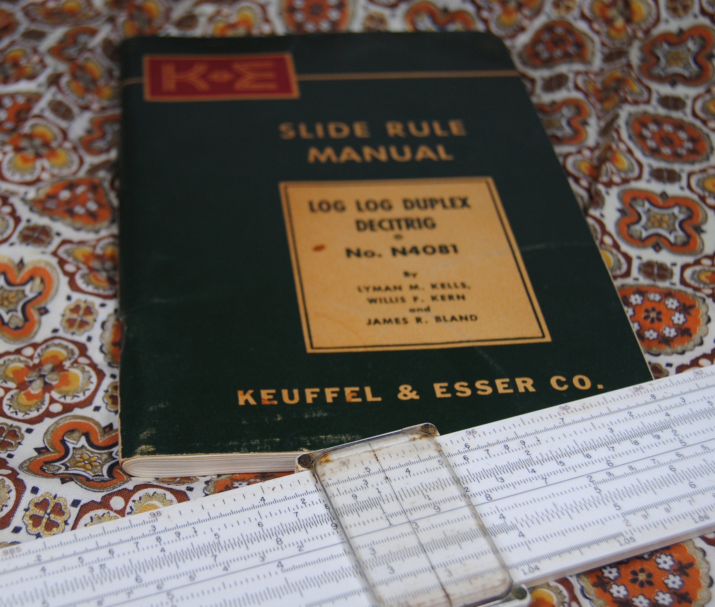 K & E Slide Rule Manual and Slide Ruler Log Log Duplex Decitrig No ...