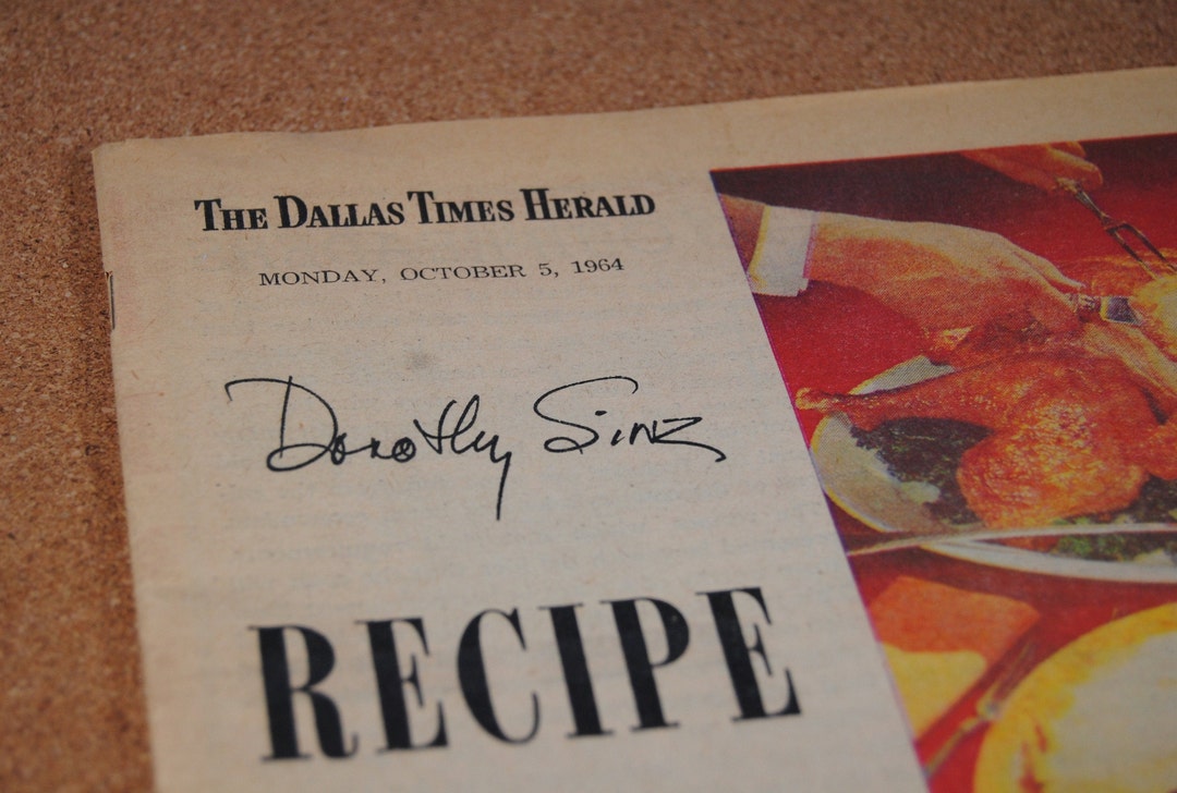 The Dallas Times Herald Recipe Book Insert From October 5, 1964, With ...