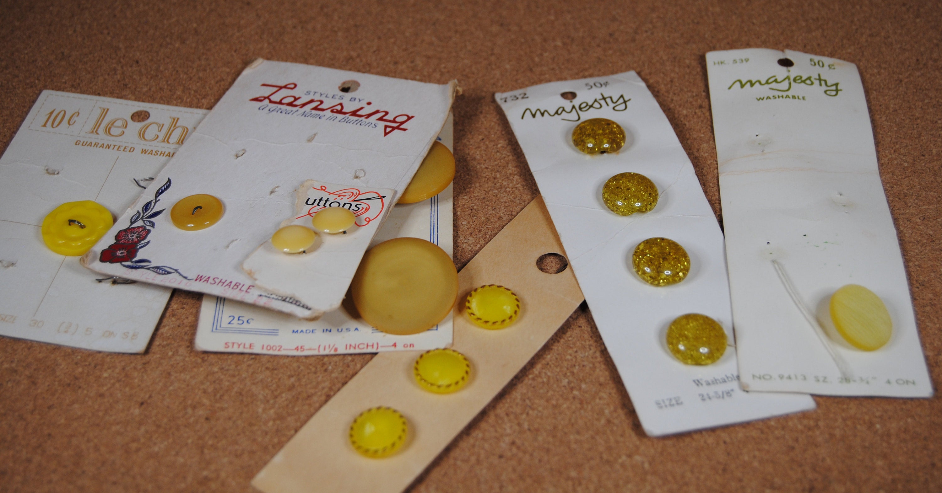 Assorted Vintage Buttons in Yellow Light Yellow and Cream | Etsy