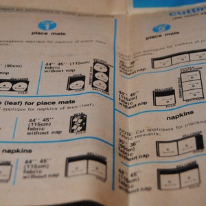 Two Vintage Simplicity Patterns for Placemats and Napkins - 1970s ...