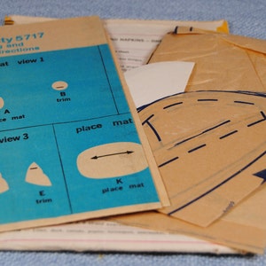 Two Vintage Simplicity Patterns for Placemats and Napkins - 1970s ...