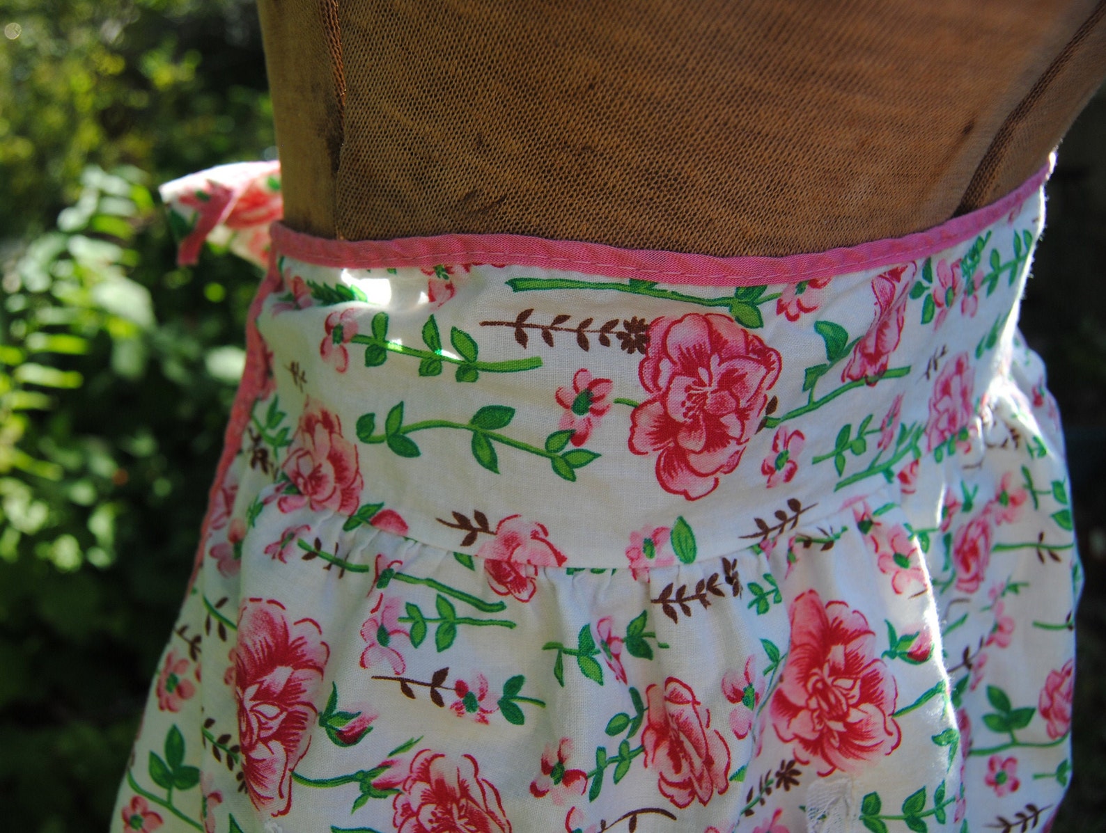 Vintage Apron Cotton Apron With One Pocket Pink Floral - Etsy