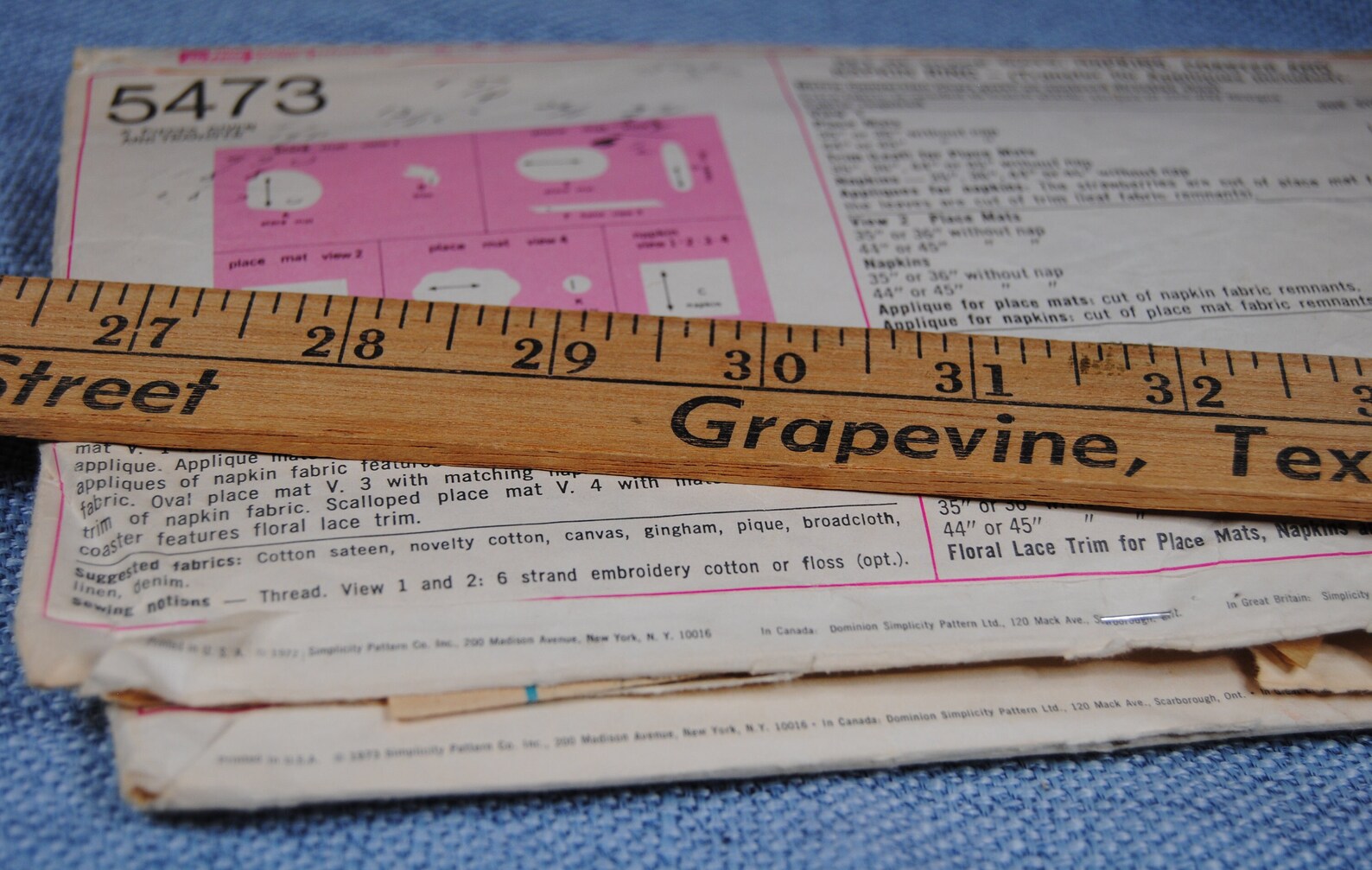 Two Vintage Simplicity Patterns for Placemats and Napkins - 1970s ...
