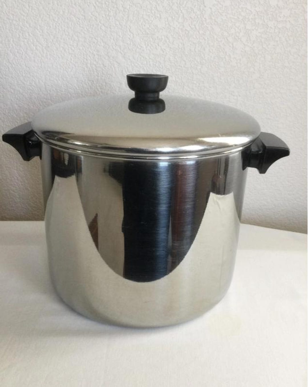 8 Quart Revere Ware Stainless Steel Bottom Stockpot Dutch Oven Made in ...