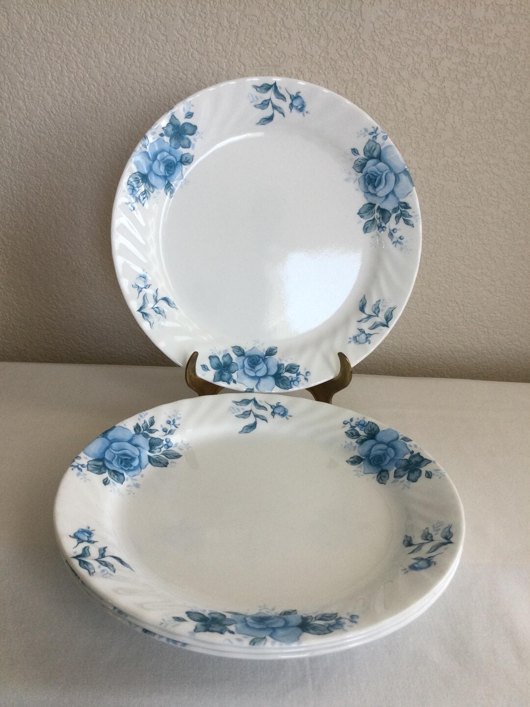 4 Pc Corelle Blue Velvet Pattern Dinner Plates 10 1/4" Diameter - Etsy