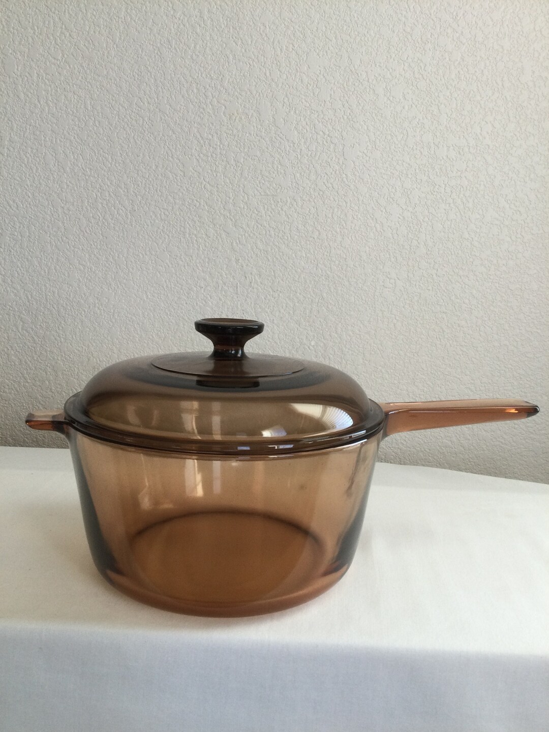 2.5 Liter Vintage Amber Vision Corning Pyrex Glass Saucepan Pot W ...