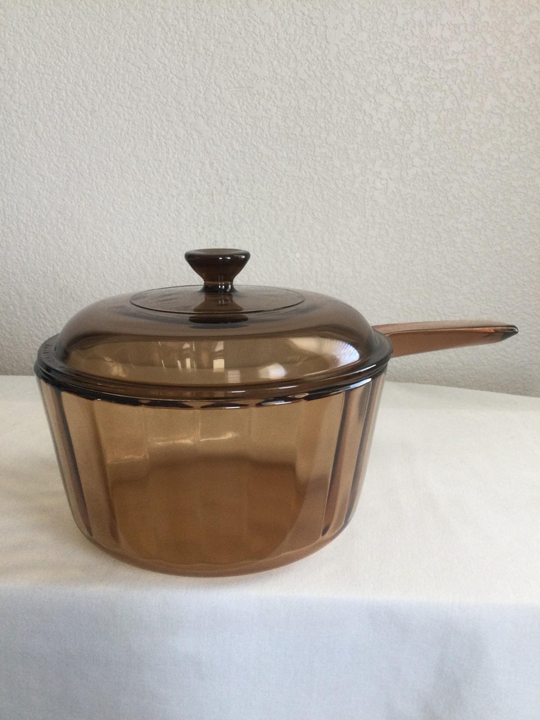 1.5 Liter Vintage Amber Vision Corning Pyrex Glass Ribbed Sided ...