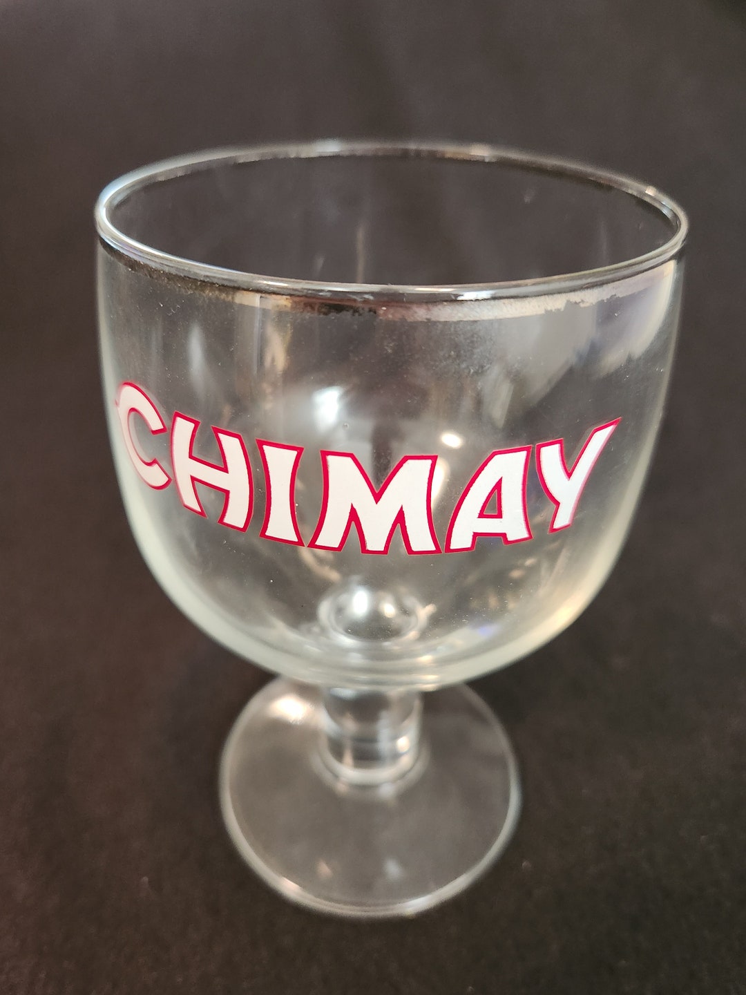 Chimay Beer Glass Stemmed Chalice Goblet Style Glass 6 Tall Belguim ...