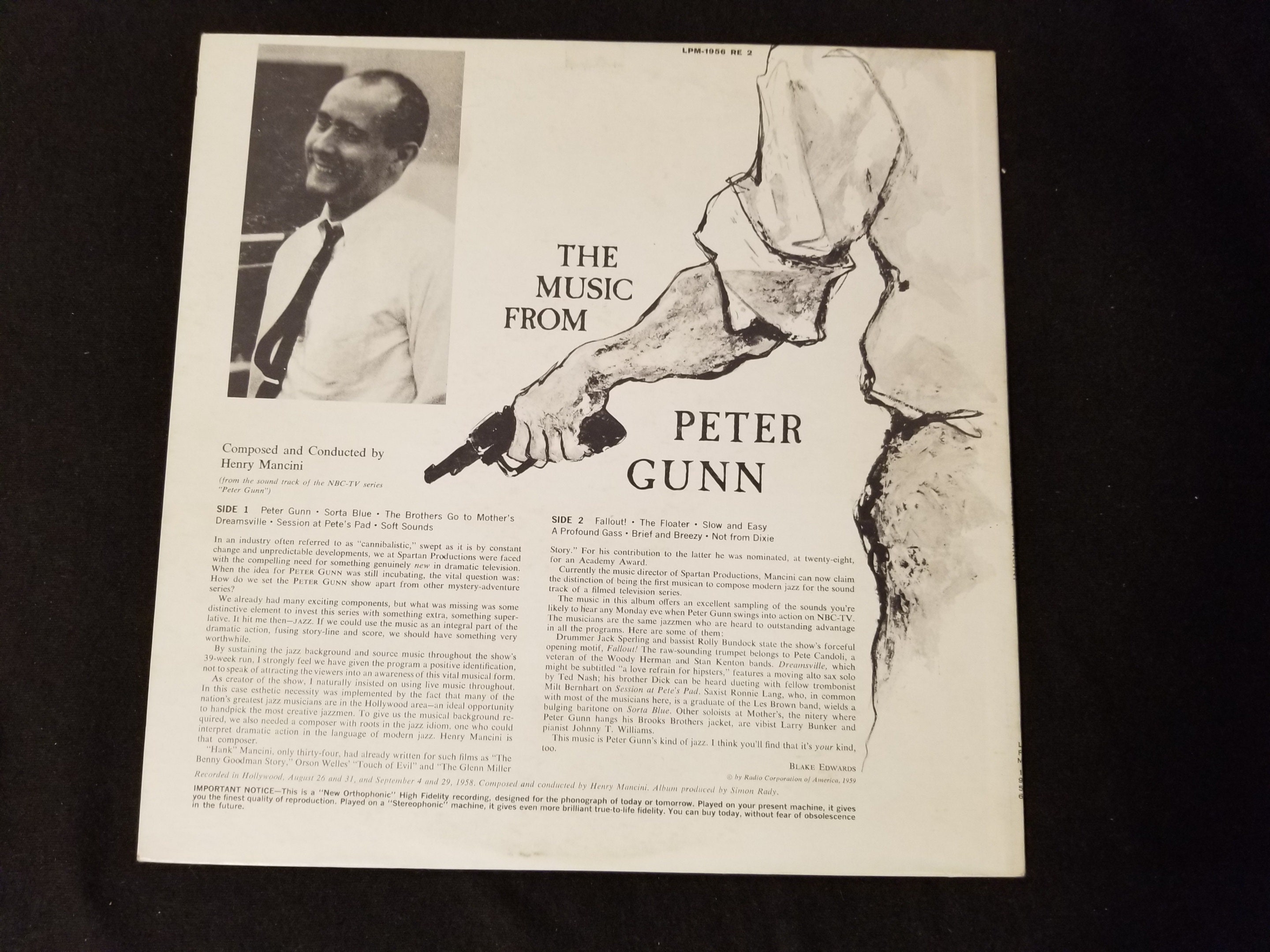 The Music From Peter Gunn by Henry Mancini LP Vinyl 1959 RCA Victor LPM ...