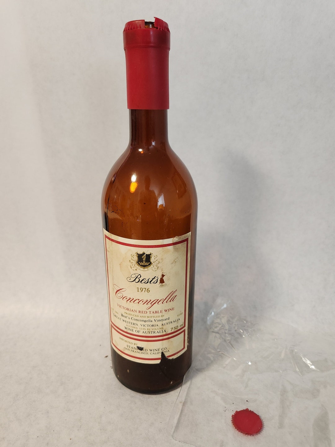 1976 - Best's Concongella - Australian - Empty Wine Bottle and Cork ...