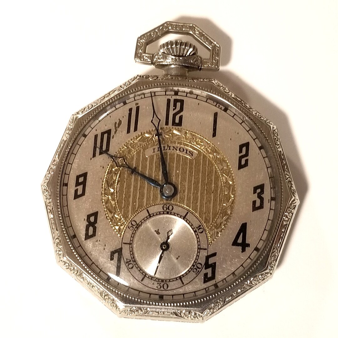 Vintage - Illinois Open Face Pocket Watch - Manual Winding - Very Good ...