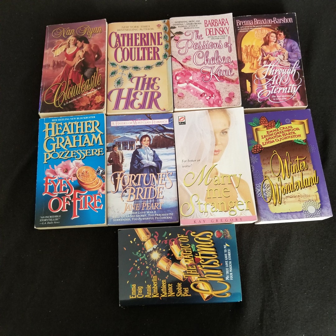Assorted 1990's Romance Novels Lot Set of 9 Books Very Good & Like New ...