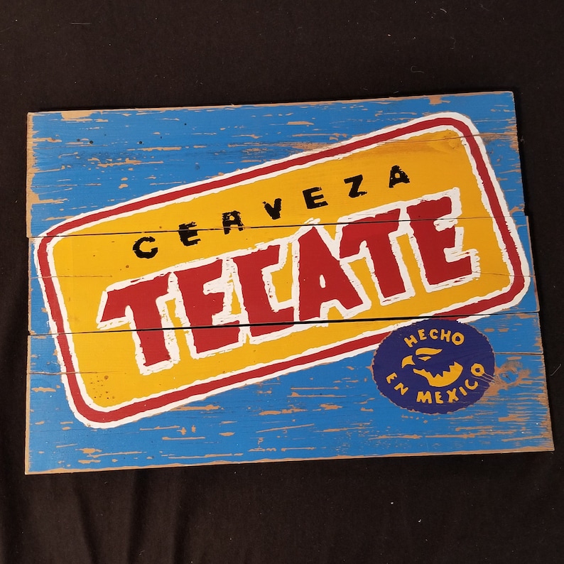 Cerveza Tecata Hecho En Mexico Wood Planks Bar Sign 18 X - Etsy