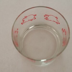 Darling Dancing Pigs Glass From Boston's Own hog Heaven Red Pigs 1980's ...