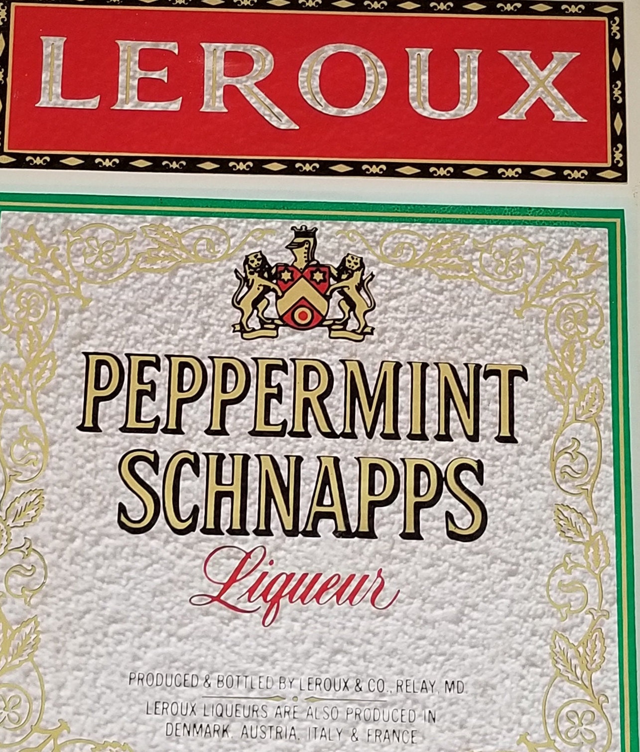 Licor Leroux Peppermint Schnapps: Bar Mirror Framed Bar | Etsy