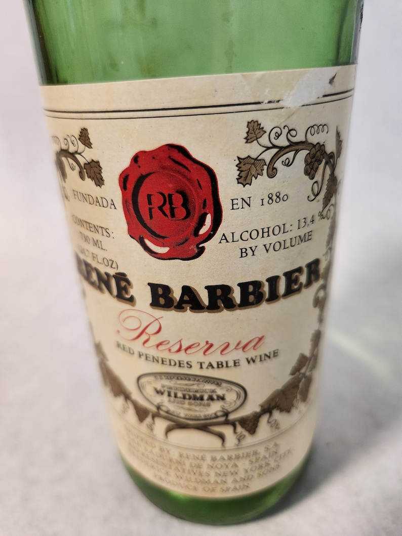 Vintage Rare - 1969 -rene Barbier - Reserva - Spanish Wine - Empty Wine ...