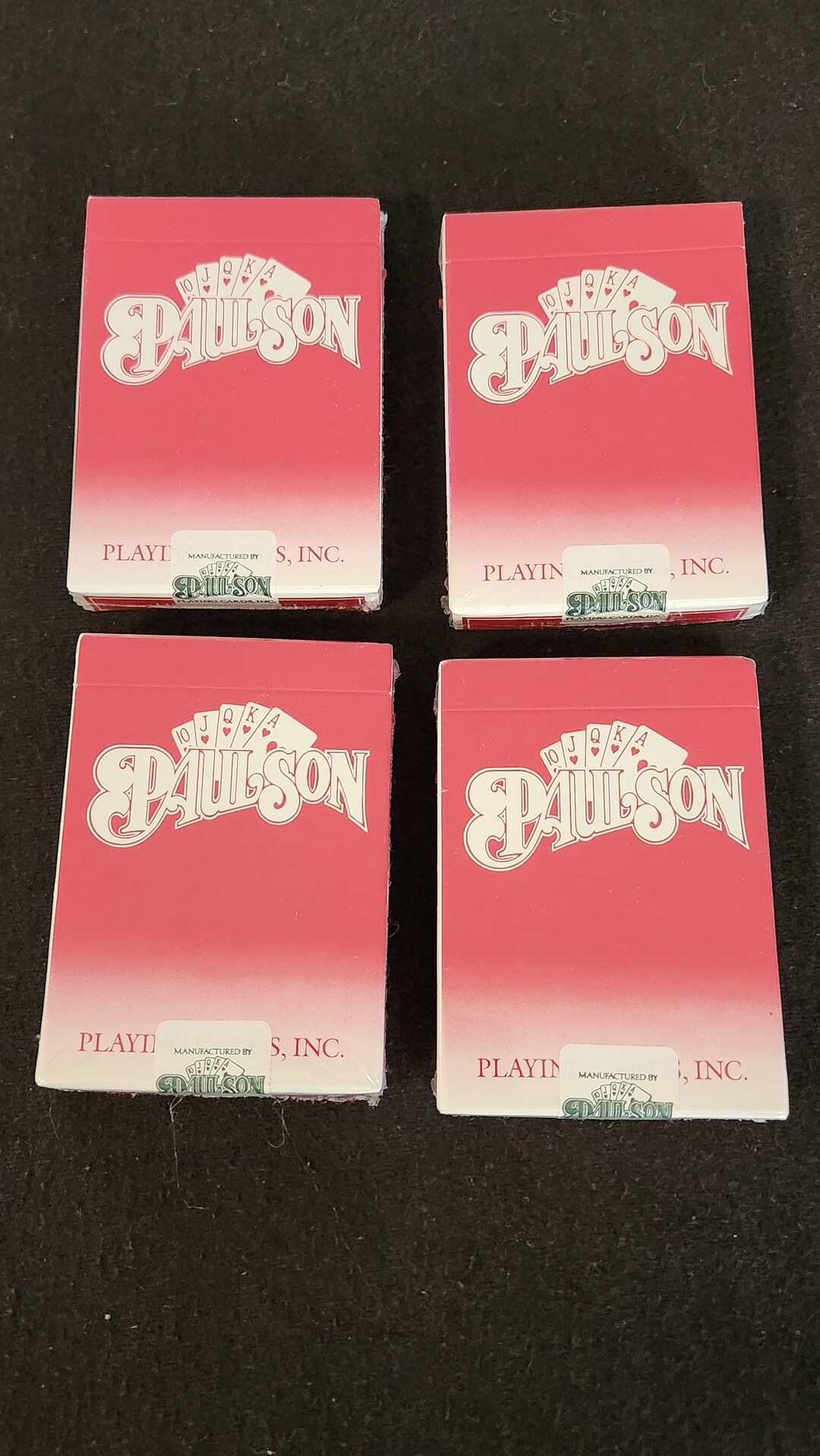 Vintage Classic Paulson Playing Cards - Red - Set of 4 Decks - Brand ...