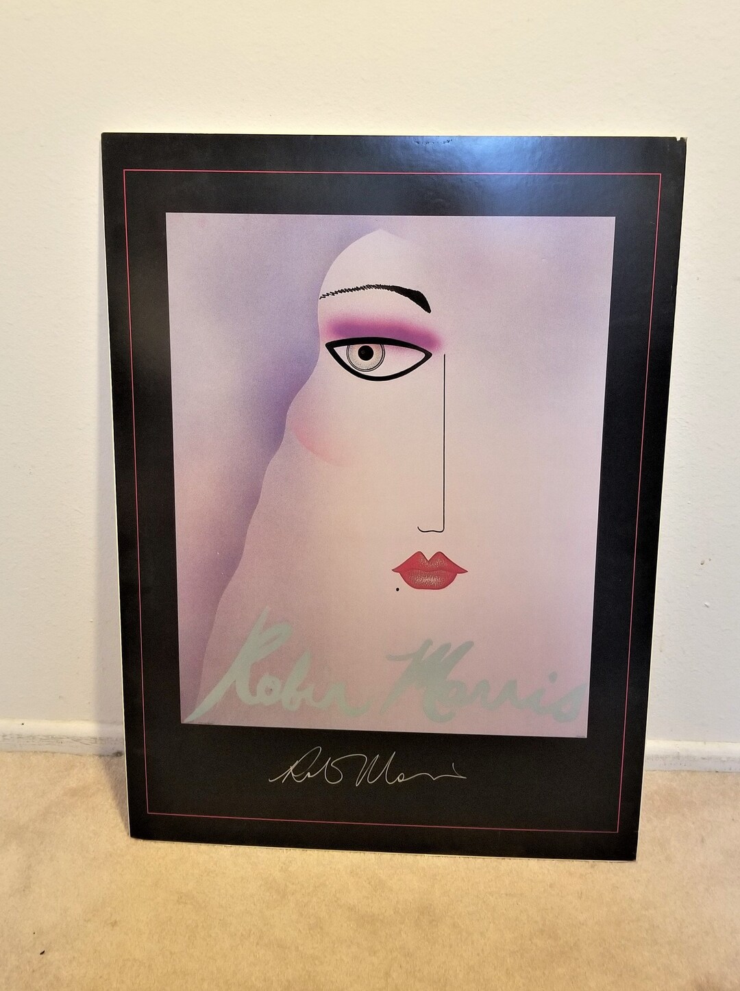 Hand Signed by Artist Robin Morris "beauty Illustration Portrait" 1983 ...
