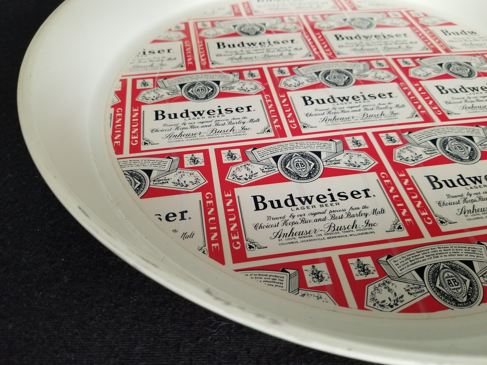 Vintage Budweiser Beer Plastic Serving / Bar Tray Round - Etsy