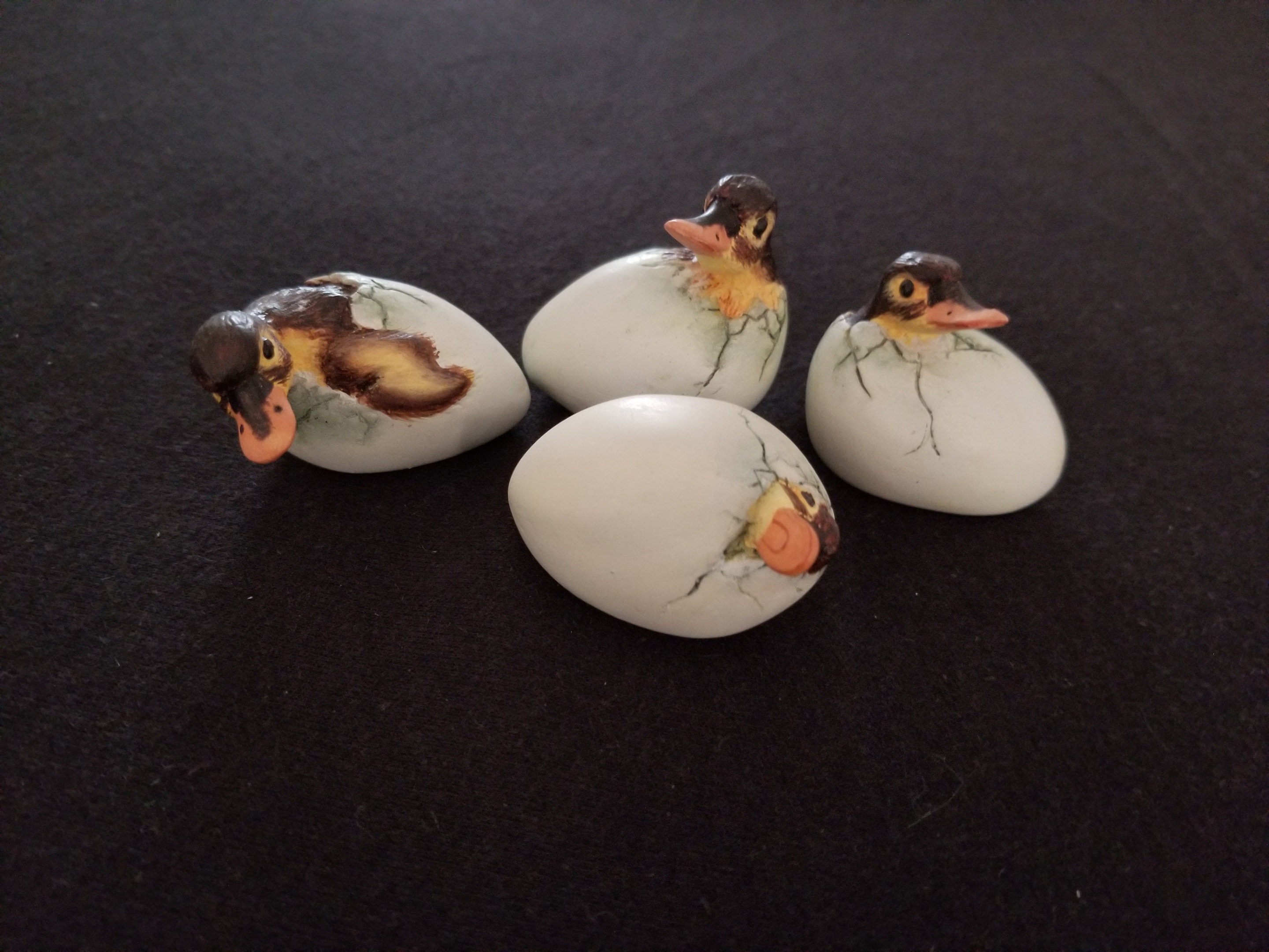 Ducklings Hatching From Eggs Figurines: Set of 4 Etched HFM - Etsy