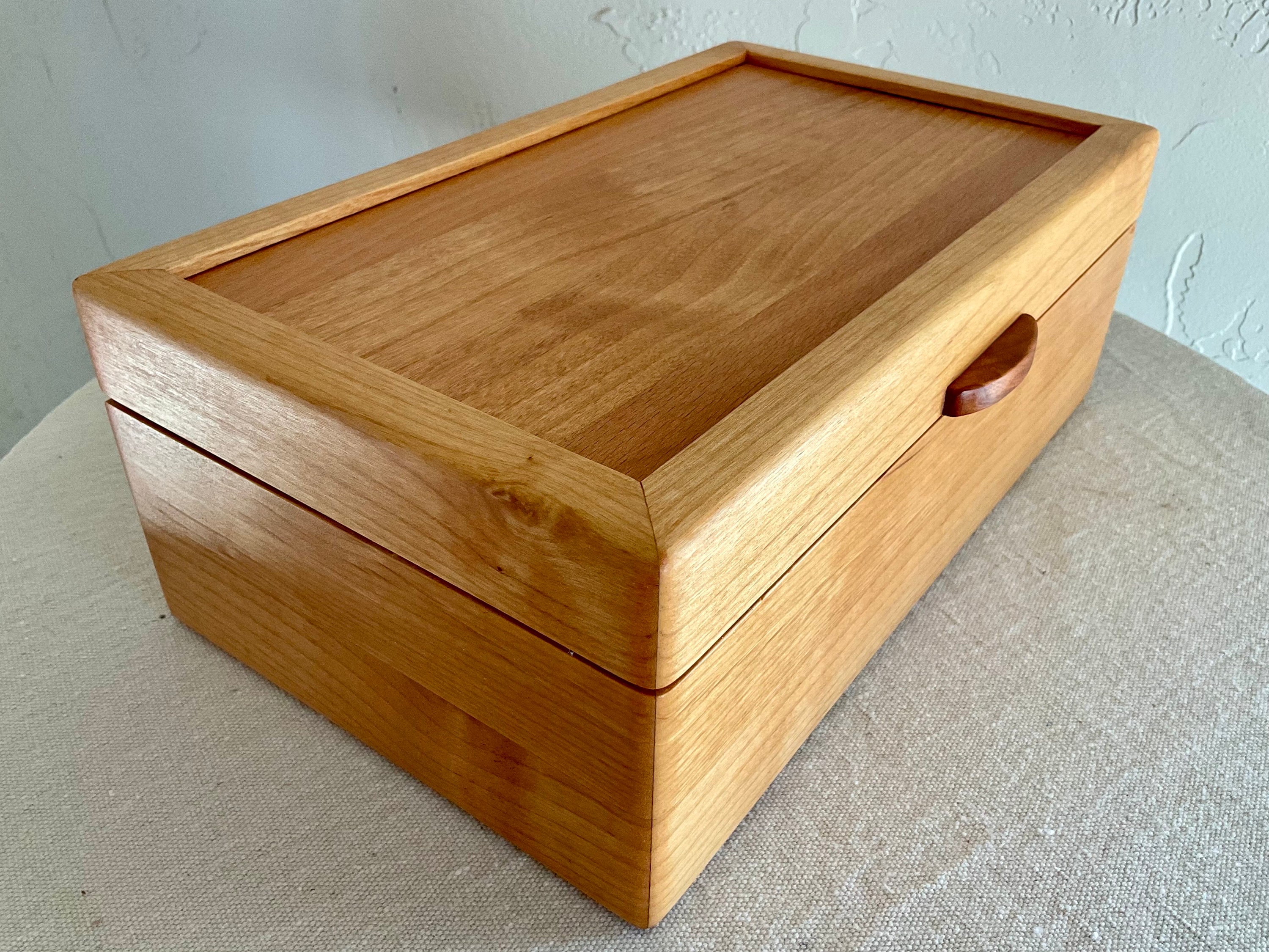 All Solid Cherry Wood Keepsake Box Jewelry Box. - Etsy