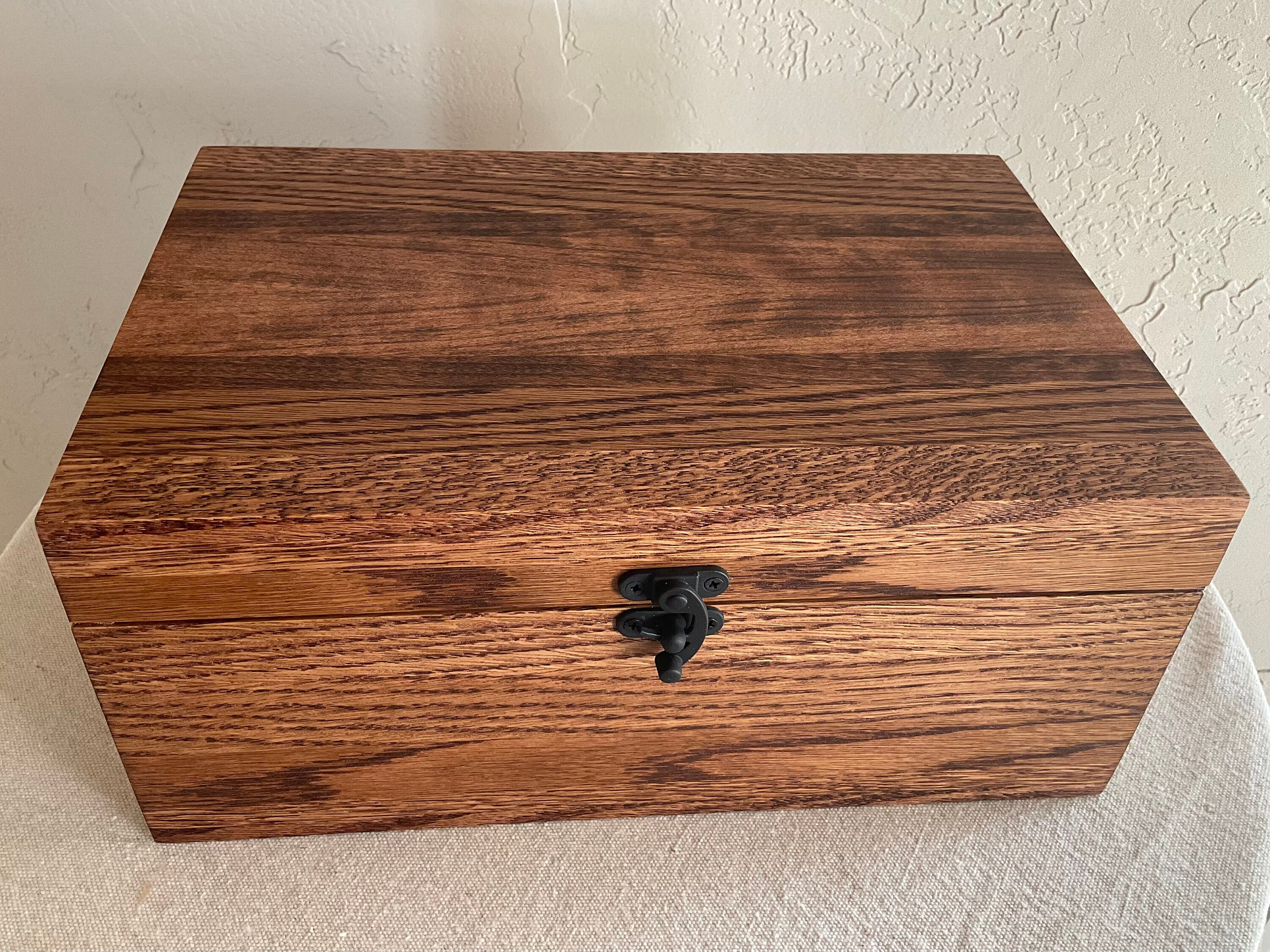 Red Oak and Cherry Keepsake Box - Etsy