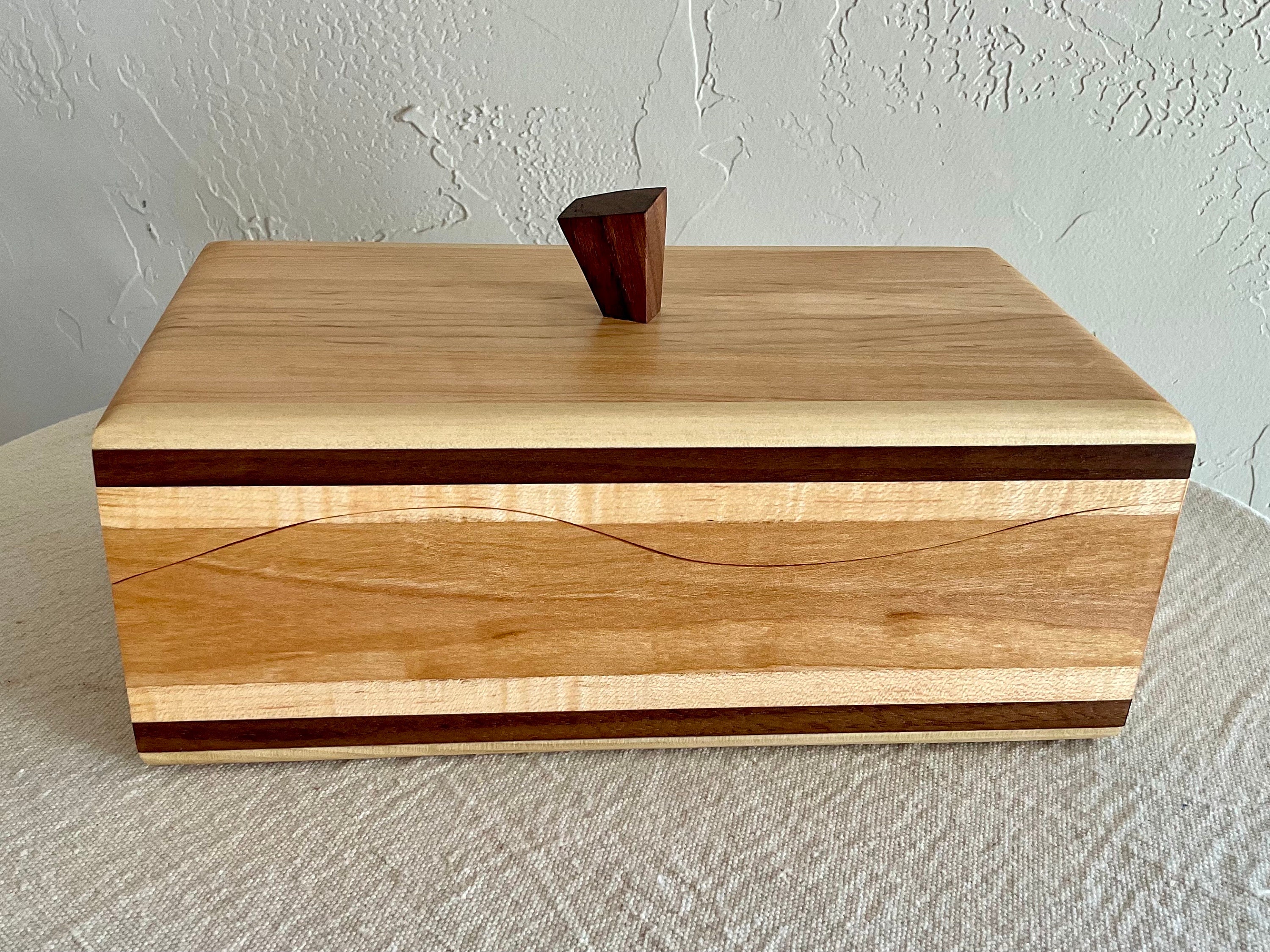 A Box That is Unique Art Ocean Wave Lift Top Box. Keepsake Box, Jewelry ...