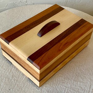 Hand Crafted Cherry Wood With Black Walnut and Maple Jewelry Box ...