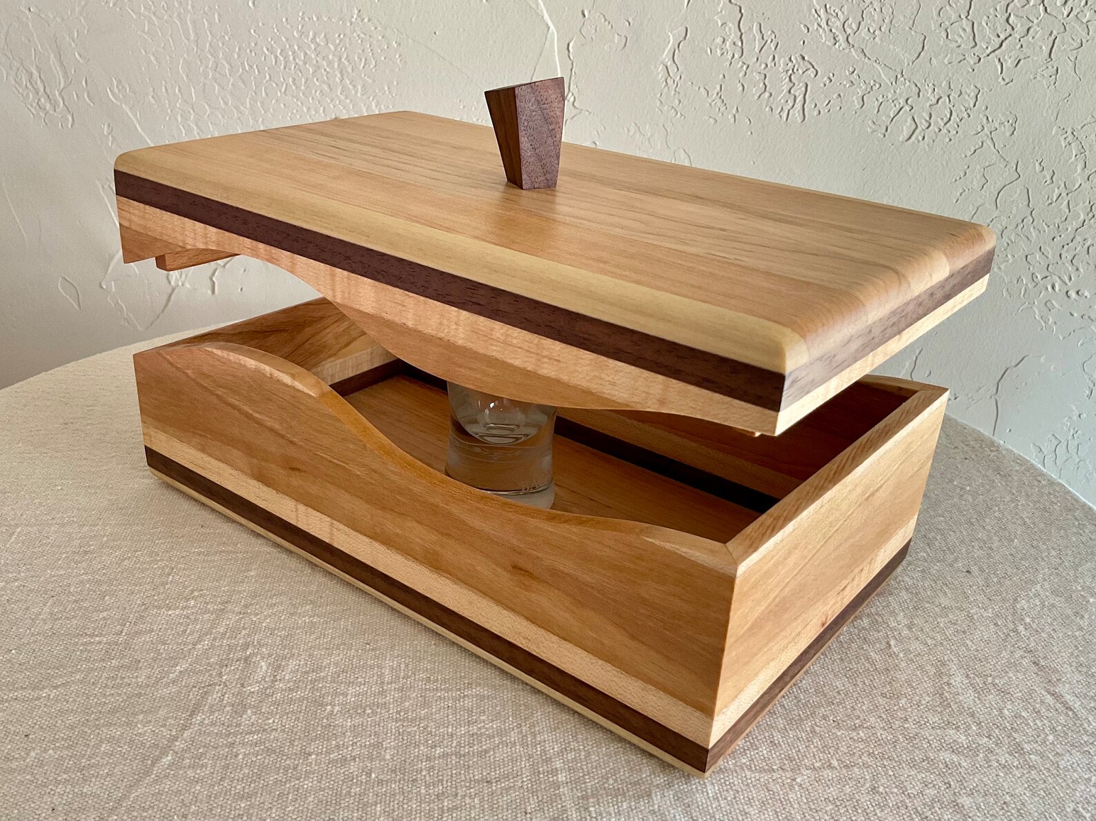 A Box That is Unique Art Ocean Wave Lift Top Box. Keepsake Box, Jewelry ...