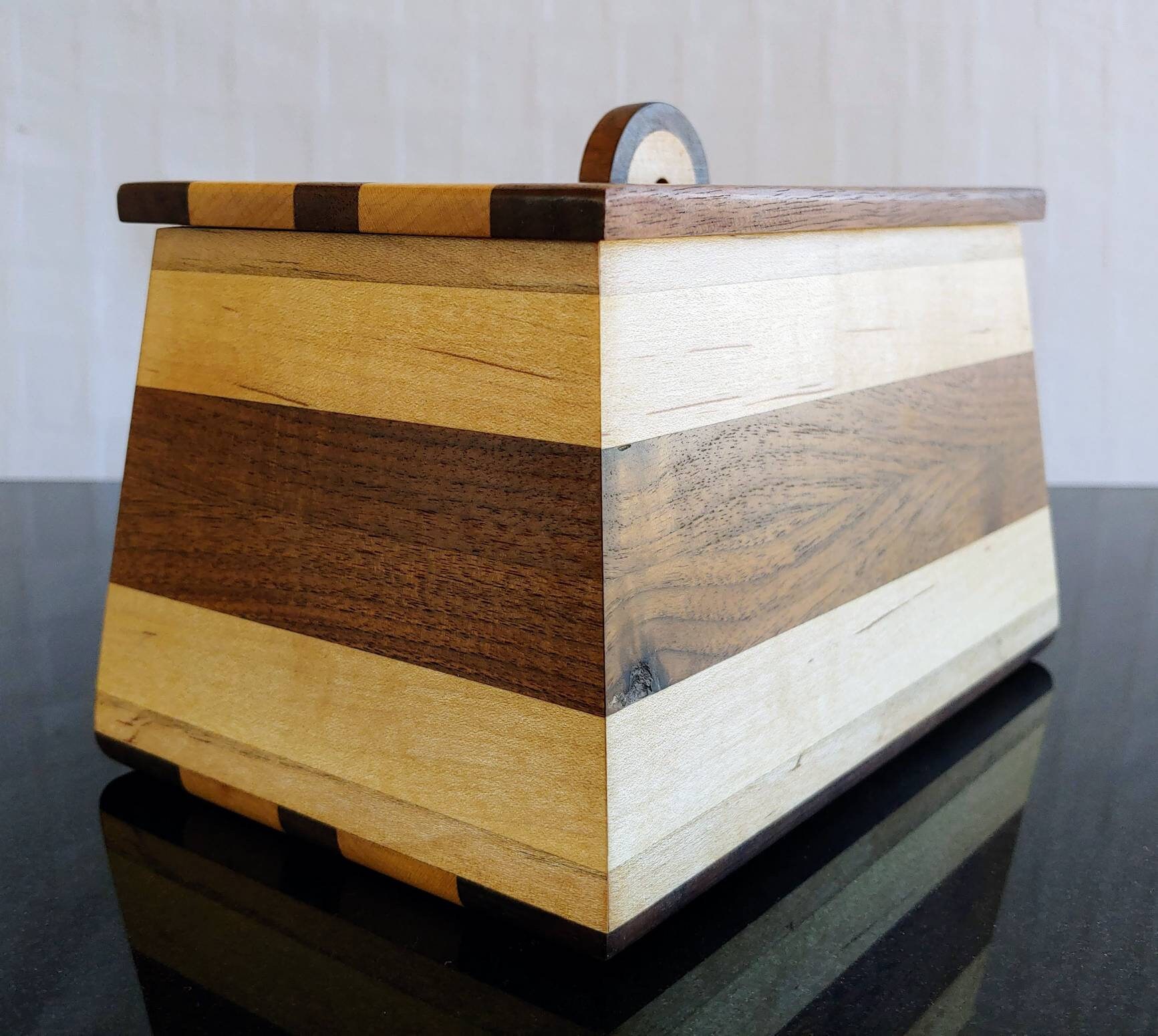 Hand Crafted Small Keepsake Box, Jewelry Box. Hard Maple With Black ...